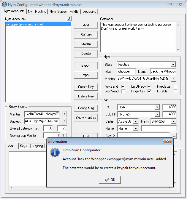 OmniMix • Tutorial • Nyms • Setting Up A Nym Account